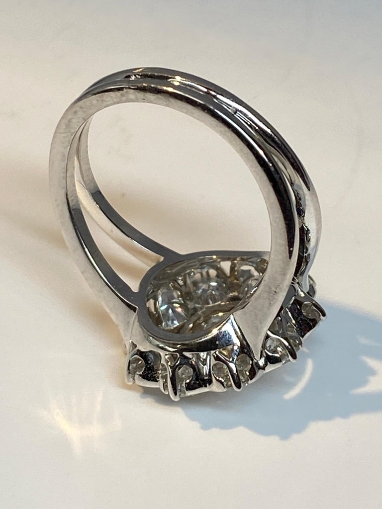 French Engagement Ring in 18 Carat Gold, Daisy Model Set with Modern ...