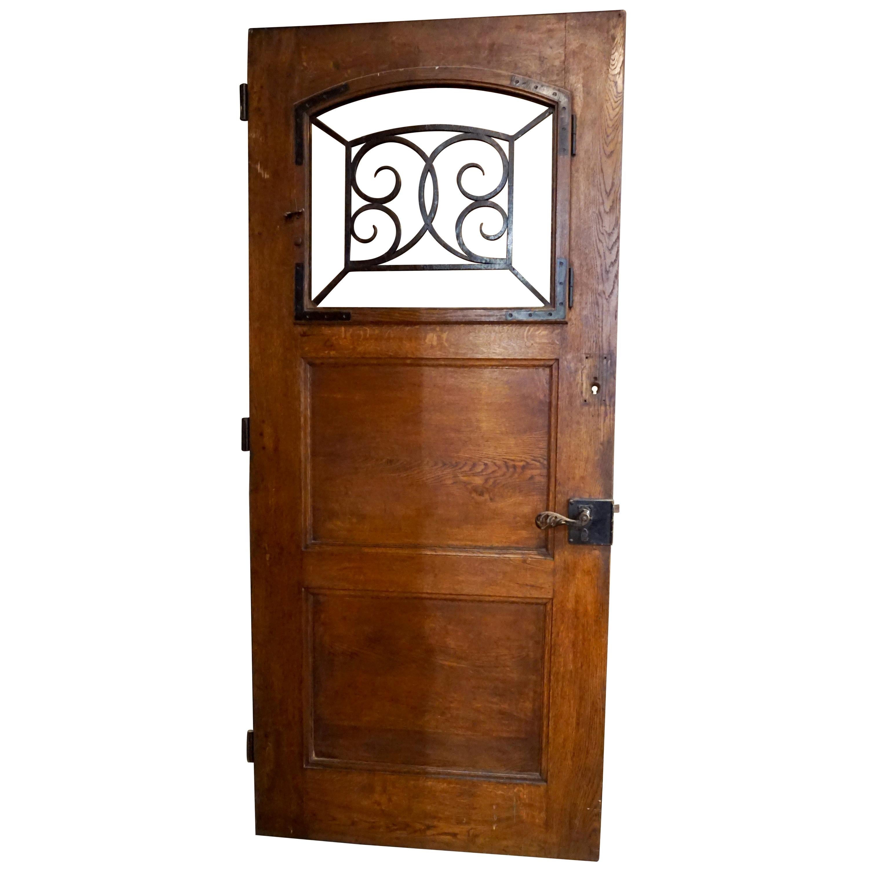 French Ancient Original Door Lock and Key and Back Fitting, Paris circa ...