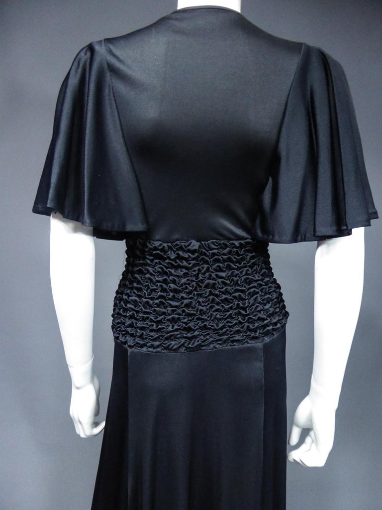 French Evening Dress in Smocked Jersey Circa 1990 For Sale at 1stDibs