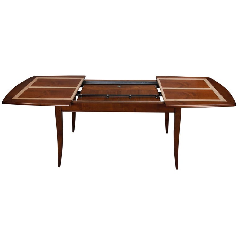 French Extensible Ovalized Dining Table in Solid Stained Cherry For ...
