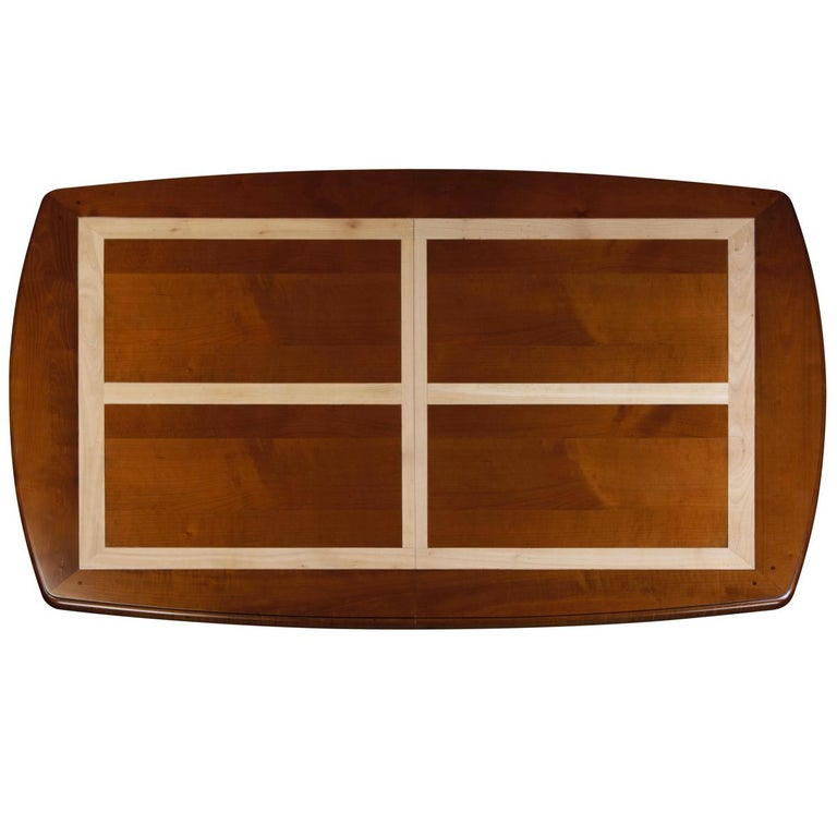 French Extensible Ovalized Dining Table in Solid Stained Cherry For ...