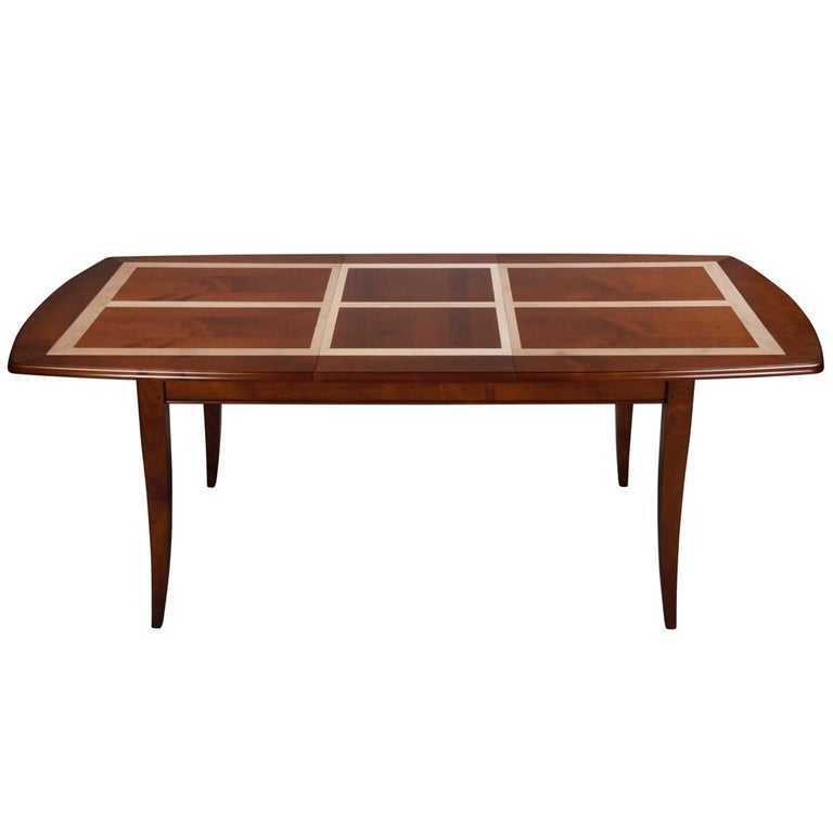 French Extensible Ovalized Dining Table in Solid Stained Cherry For ...