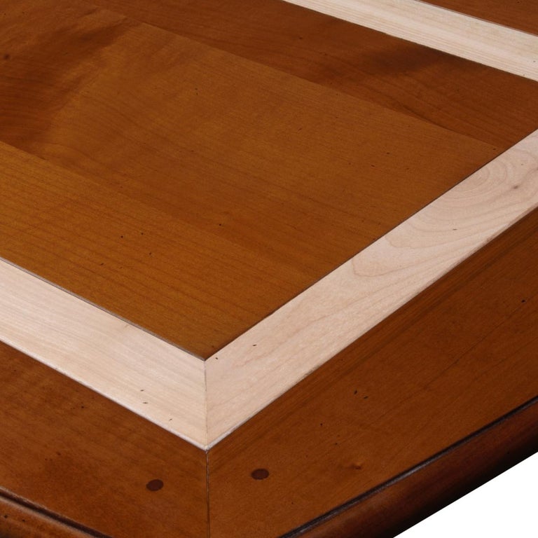 French Extensible Ovalized Dining Table in Solid Stained Cherry For ...