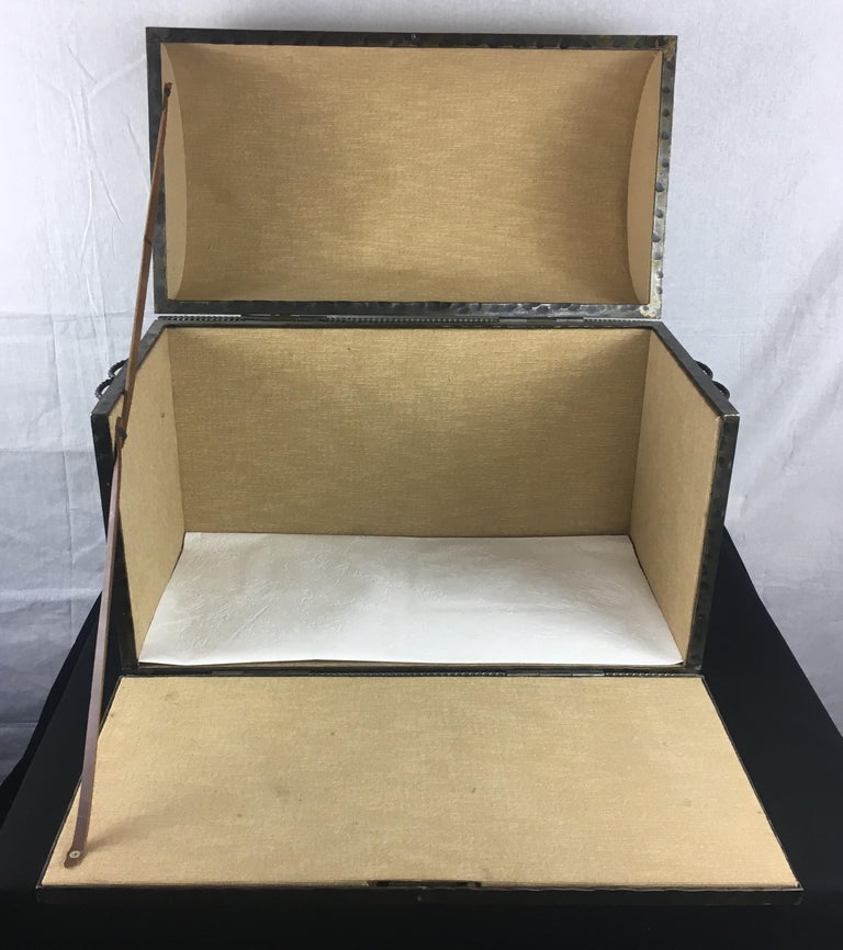 French Fabric Covered Domed Box or Chest at 1stDibs