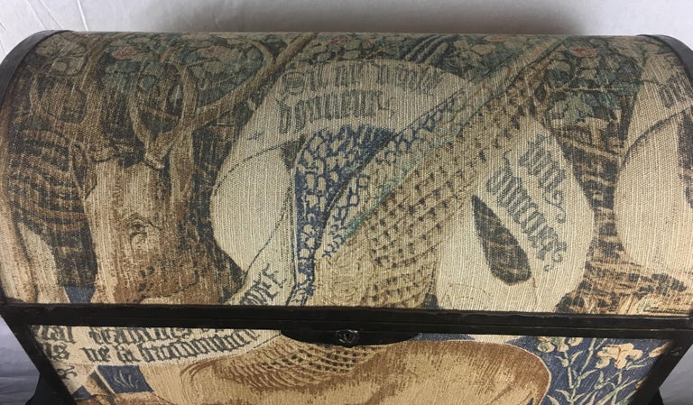 French Fabric Covered Domed Box or Chest at 1stDibs
