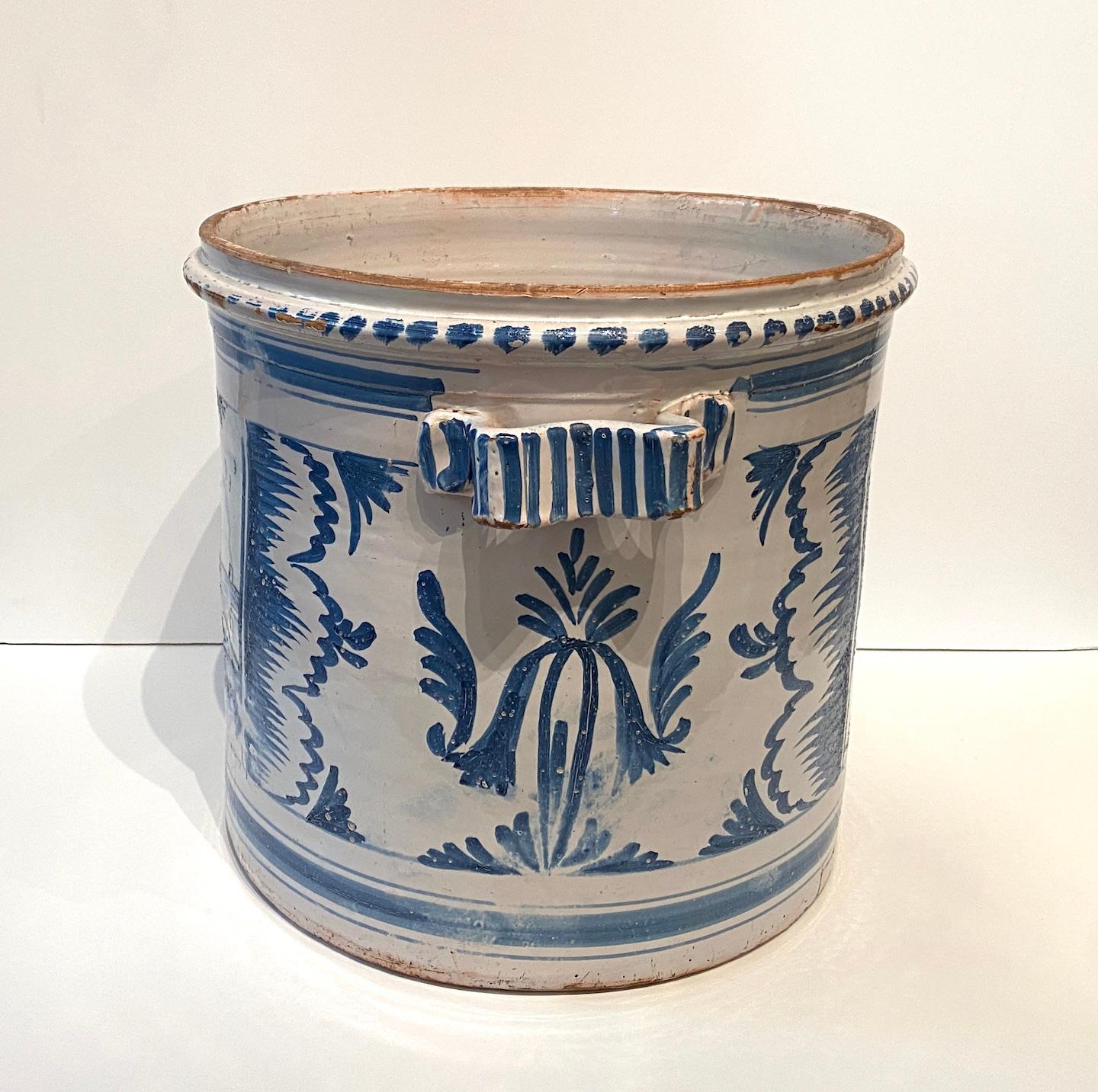 French Faience Cache Pot at 1stDibs