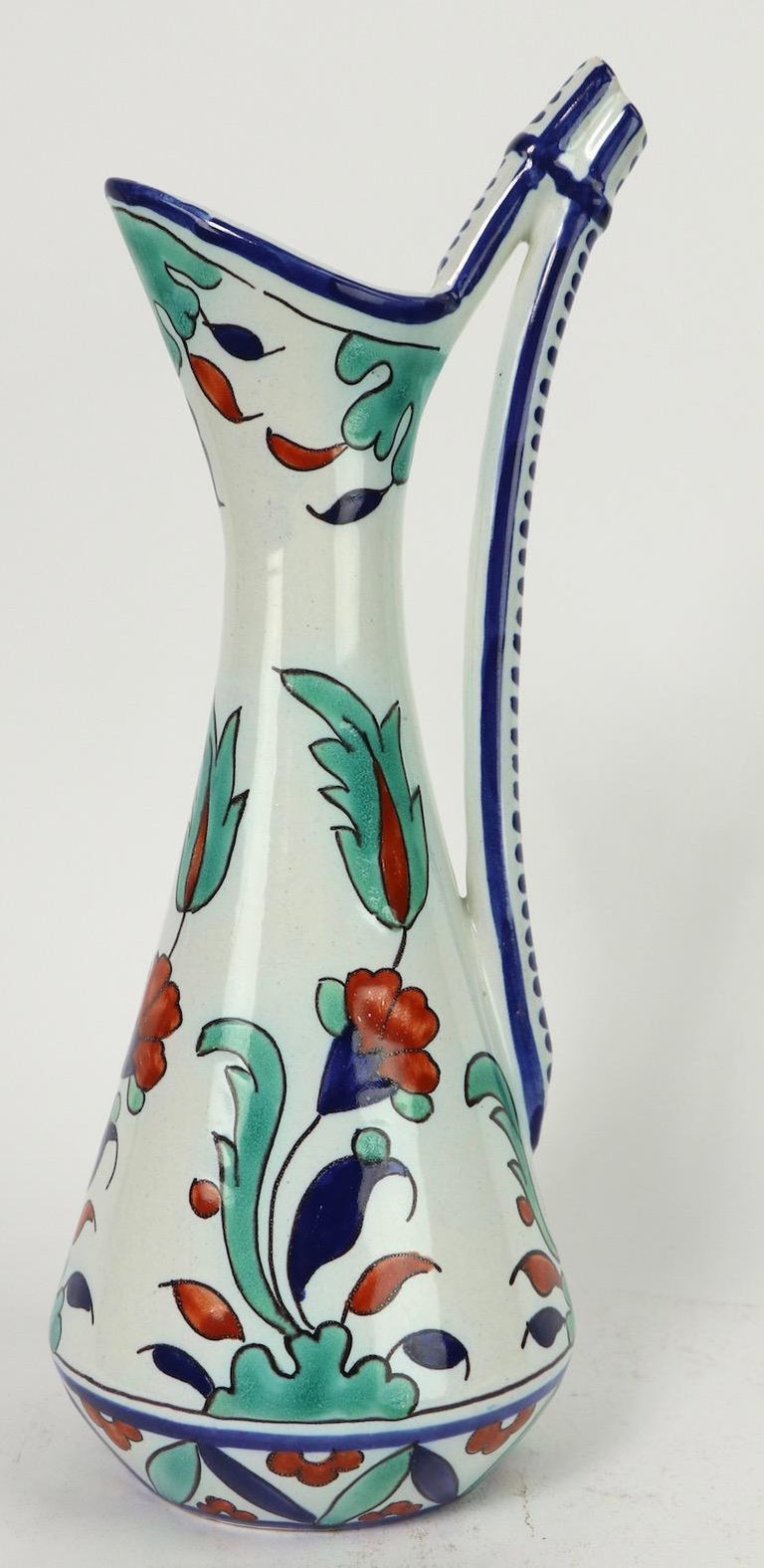 French Faience Ceramic Jug by Henri Delcourt at 1stDibs