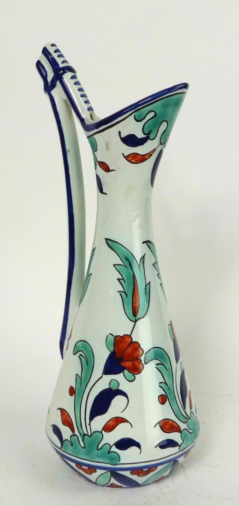 French Faience Ceramic Jug by Henri Delcourt at 1stDibs