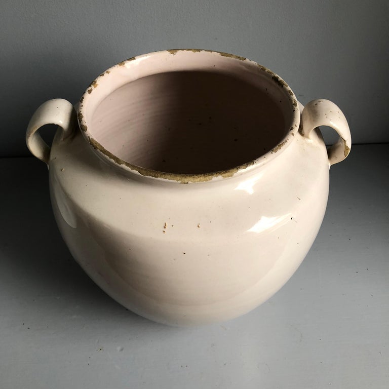 French Faience Confit Pot, White Glaze at 1stDibs