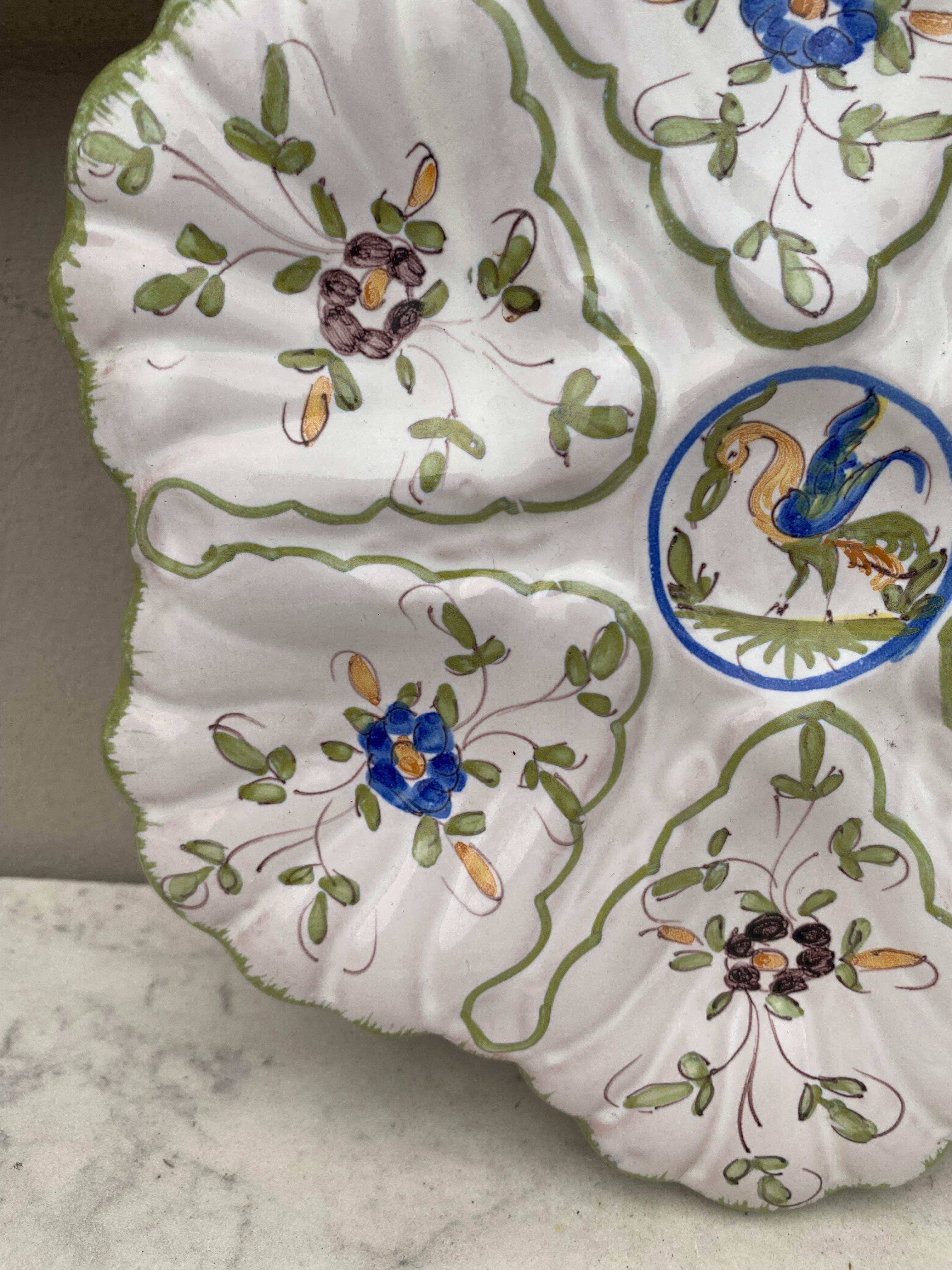 French Faience Oyster Plate Moustiers Style, circa 1940 For Sale at 1stDibs