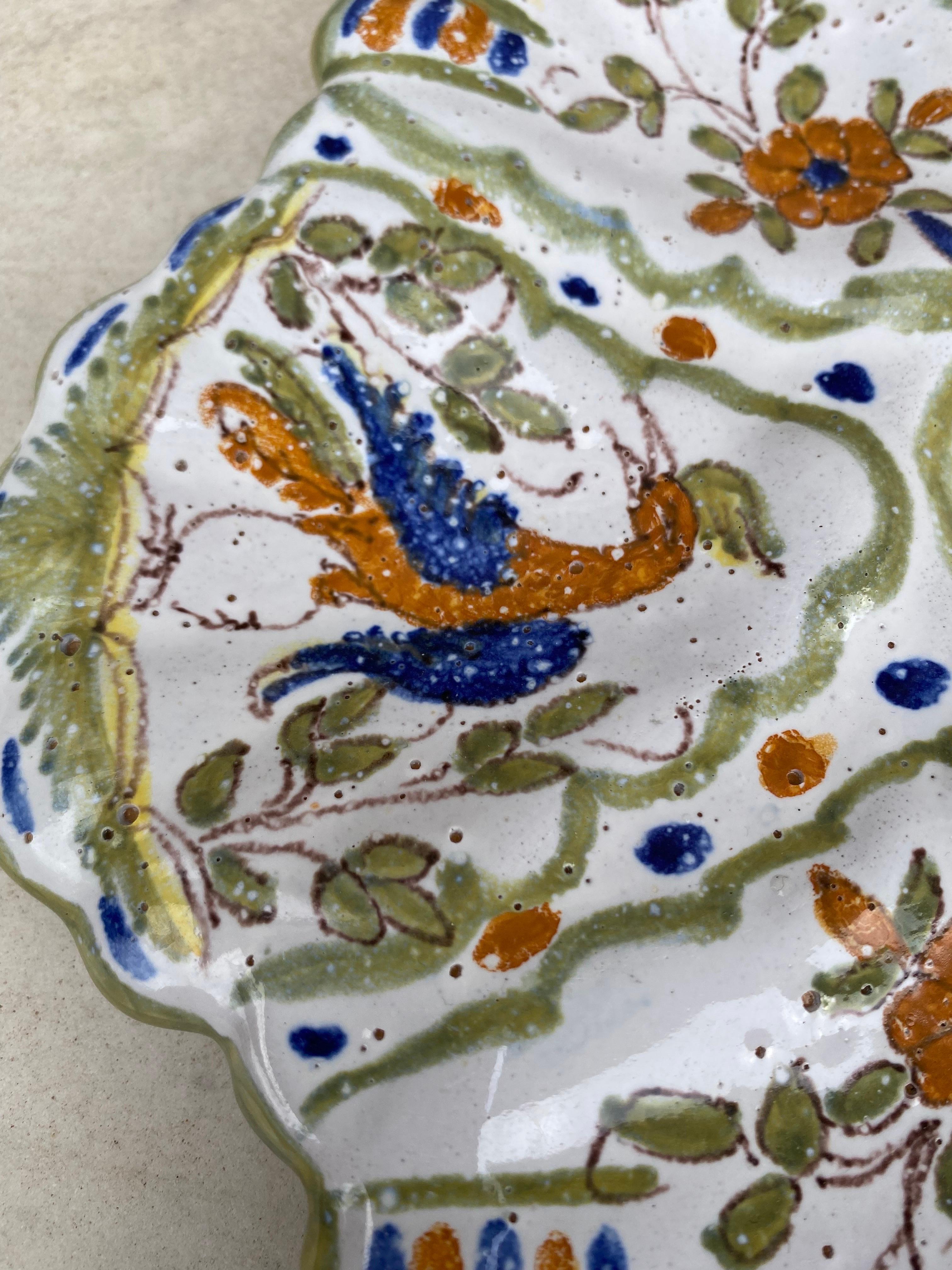 French Faience Oyster Plate Moustiers Style, circa 1940 at 1stDibs