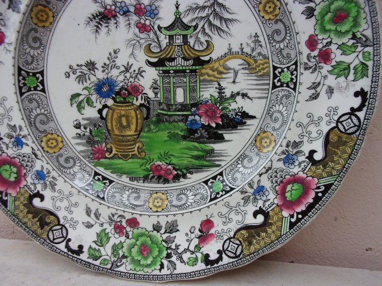 French Faience Plate Chinoiserie Creil and Montereau circa 1834 For ...