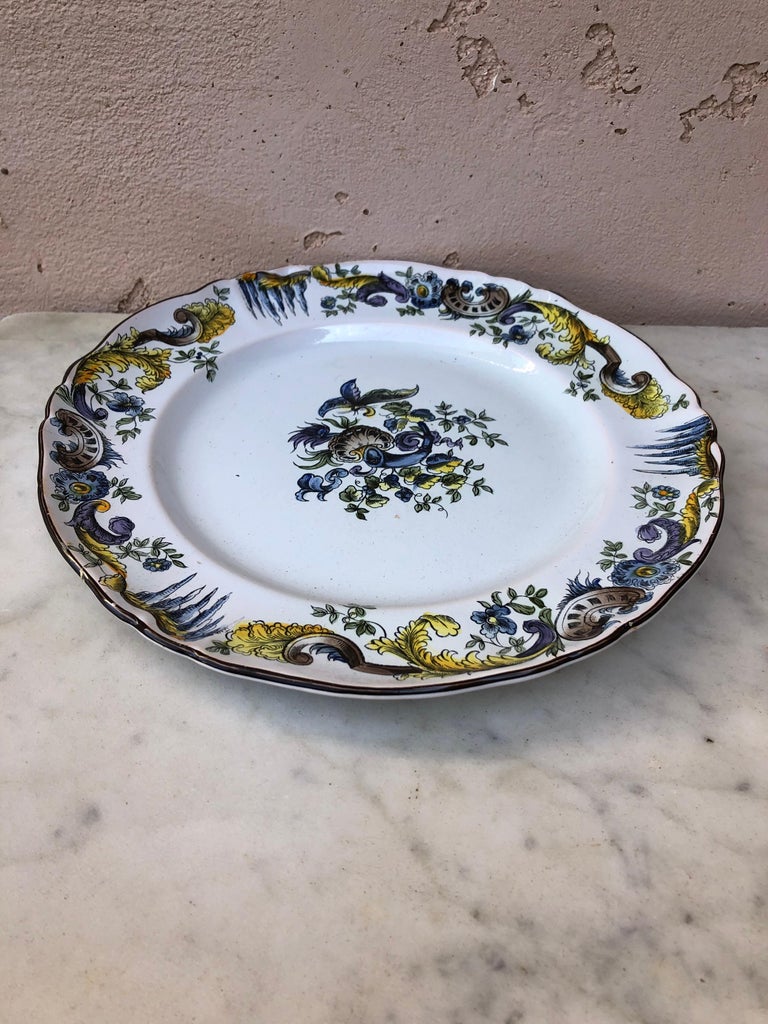 French Faience Plate Emile Galle Saint Clement, Circa 1900 For Sale at ...