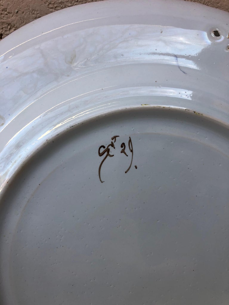French Faience Plate Emile Galle Saint Clement, Circa 1900 For Sale at ...