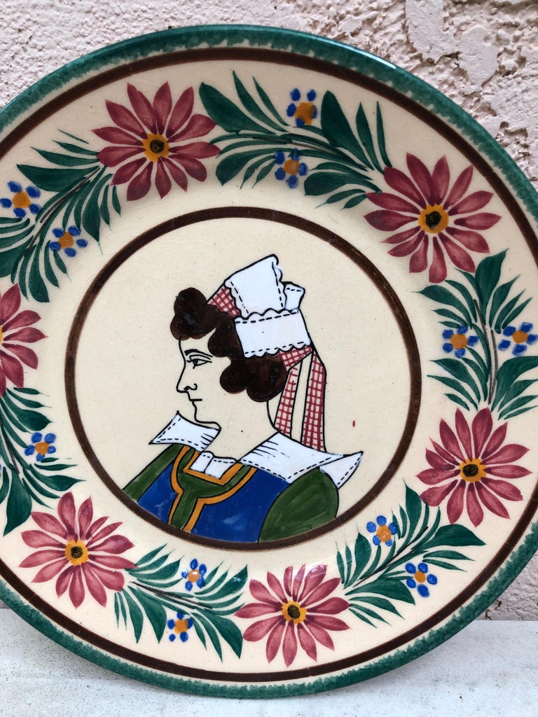 French Faience Plate Quimper, circa 1920 For Sale at 1stDibs