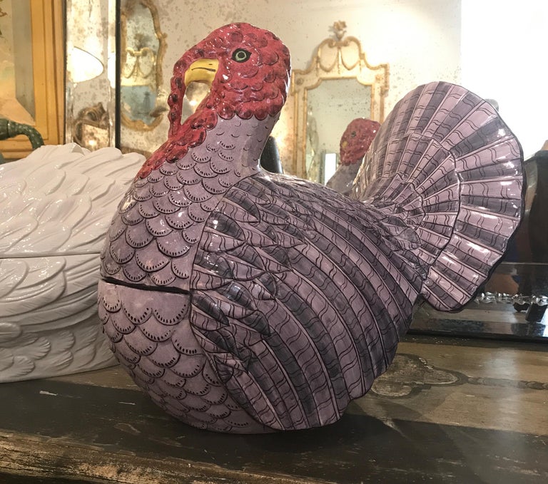 French Faience Turkey Tureen For Sale at 1stDibs