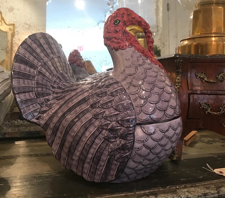 French Faience Turkey Tureen For Sale at 1stDibs