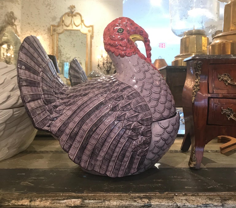 French Faience Turkey Tureen For Sale at 1stDibs