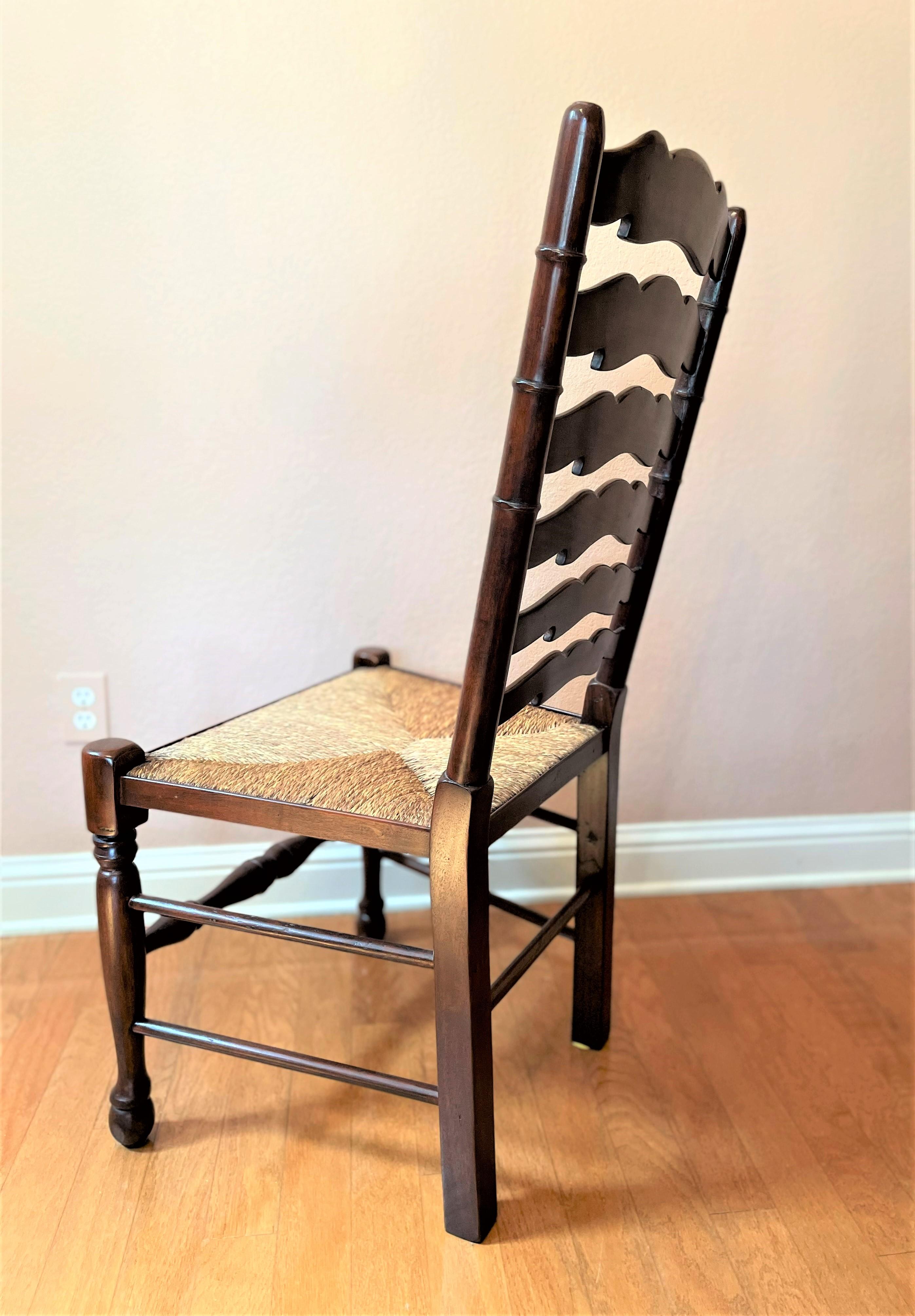 French Farmhouse High Ladderback Dining Chairs Made of Solid Cherry ...