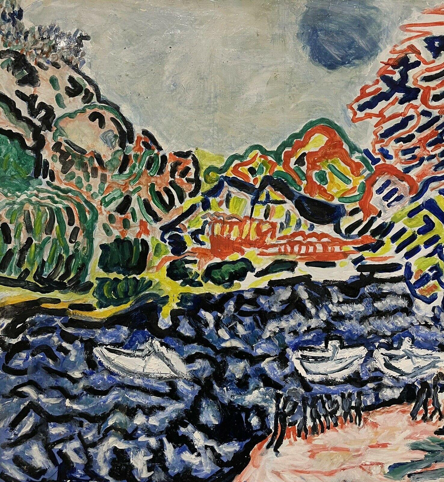 French Fauvist - Fine French Fauvist Oil Painting Colorful River ...