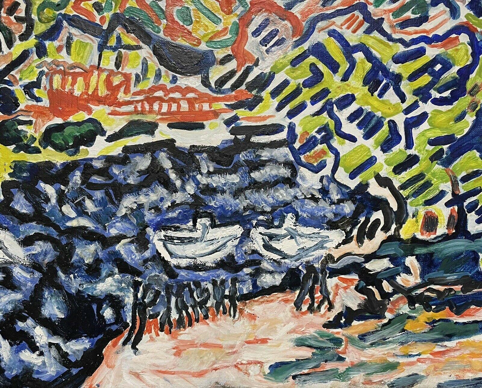 French Fauvist - Fine French Fauvist Oil Painting Colorful River ...