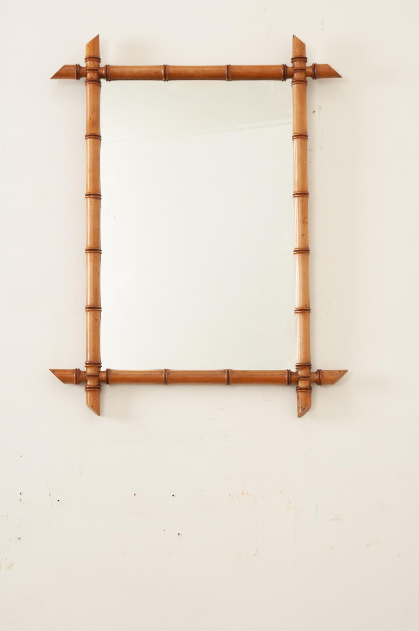 French Faux Bamboo Mirror For Sale at 1stDibs