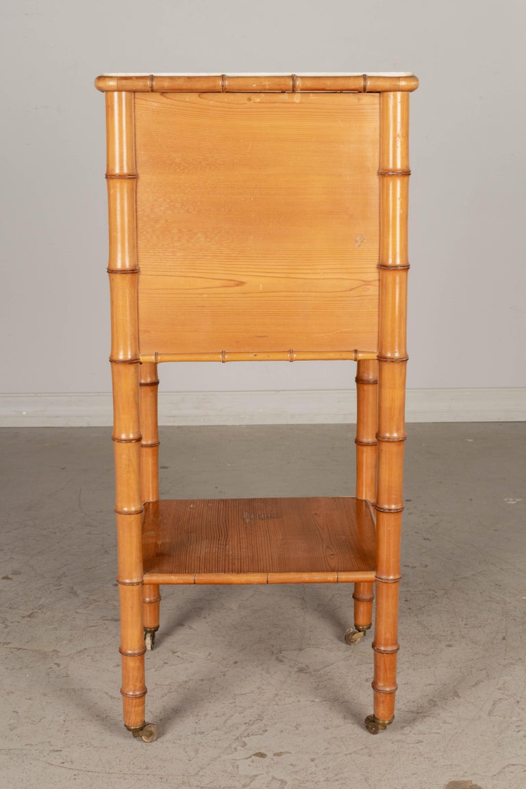 French Faux Bamboo Nightstand or Side Table For Sale at 1stDibs