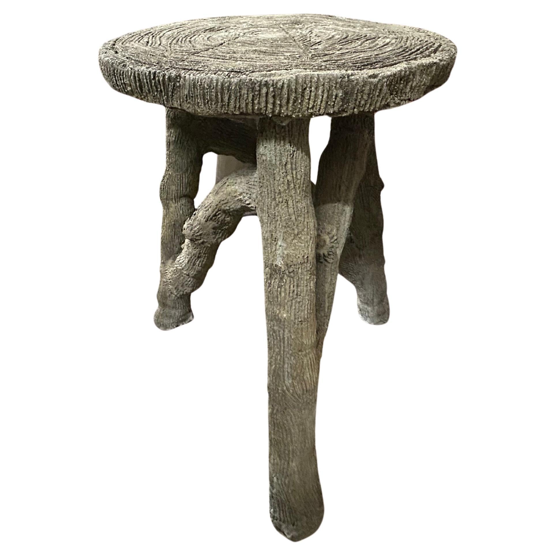 French Faux Bois Table or Garden Stool For Sale at 1stDibs | concrete ...