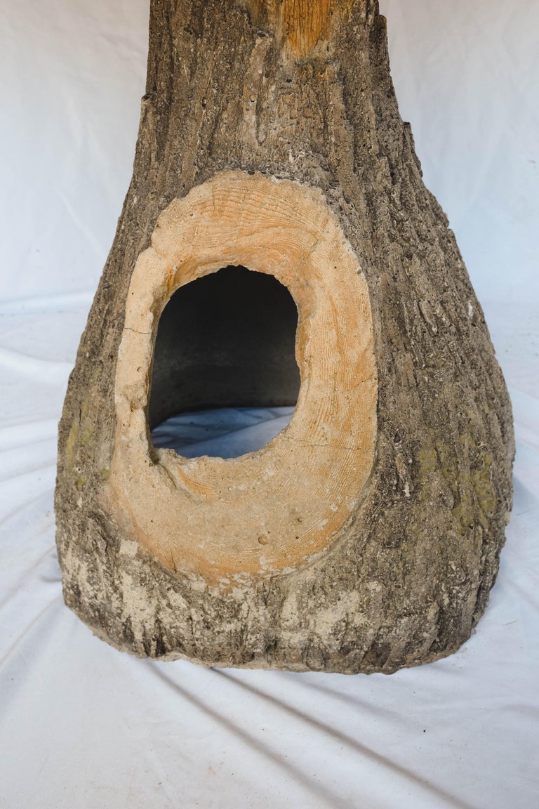 French Faux Bois Tree Stump Outdoor Garden, Porch or Patio Side Table ...