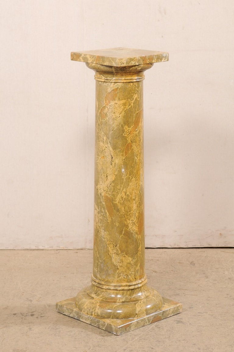 French Faux-Marble Painted Column Pedestal from the Mid-20th C For Sale ...