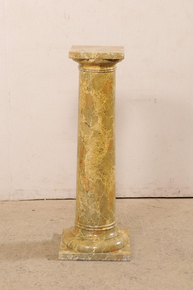 French Faux-Marble Painted Column Pedestal from the Mid-20th C For Sale ...