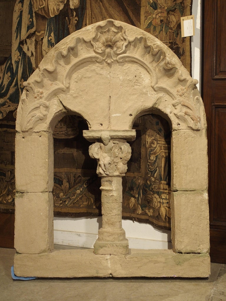 French Faux Stone Neo-Roman Style Window Theater Decor For Sale at 1stDibs