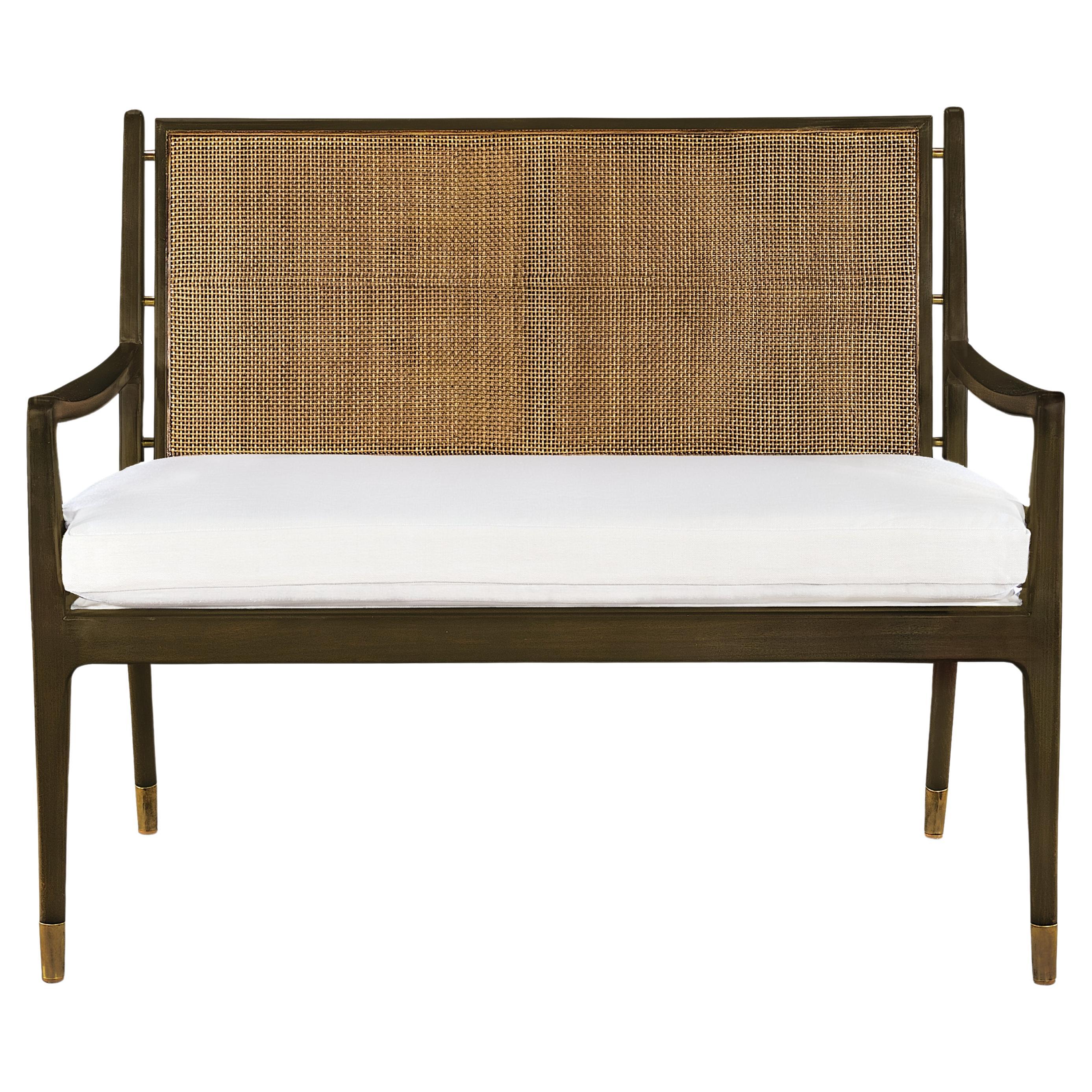 Chinese Export Padouk Double Chair Back Settee at 1stDibs