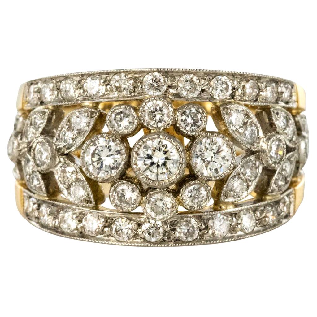 Buccellati Yellow Diamond Gold Leaf Motif Band Ring at 1stDibs