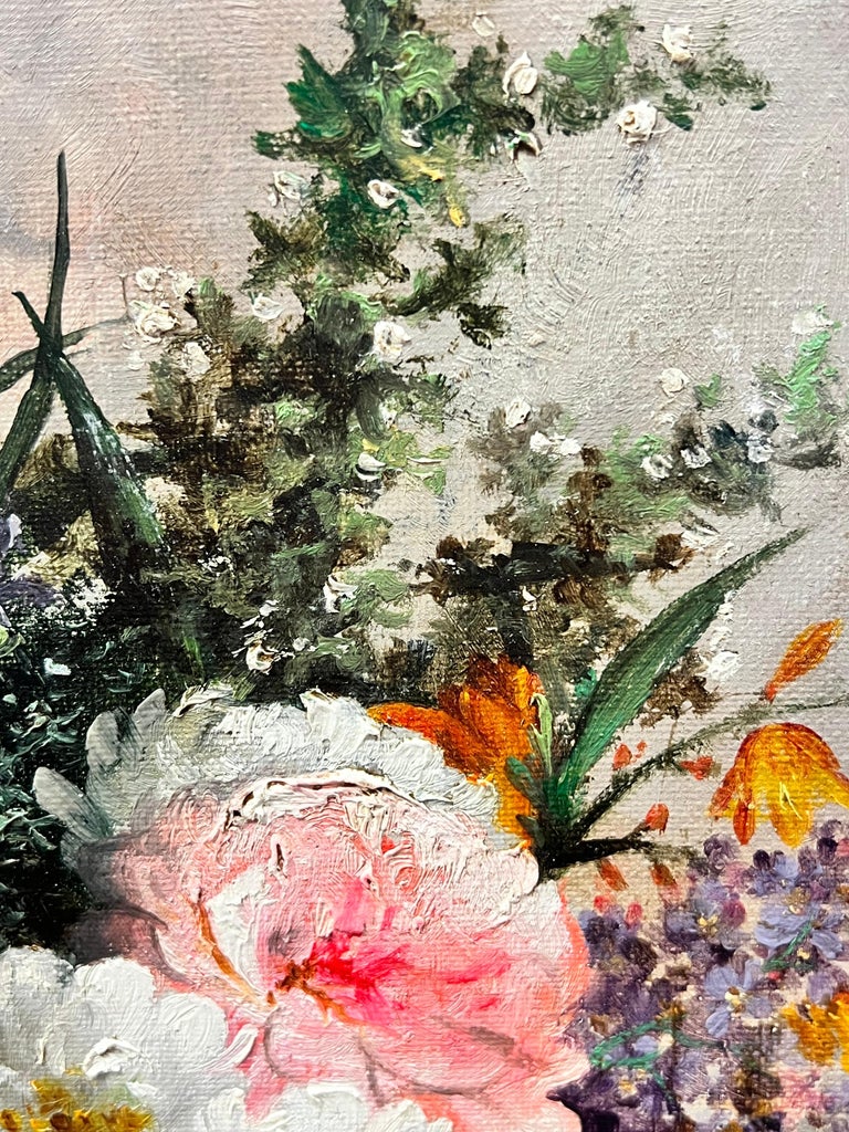 French Flower artist - Fine Antique French Signed Oil Profusion of ...