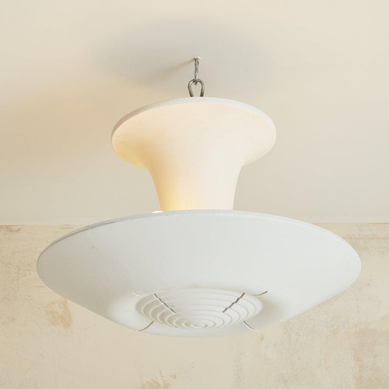French Flushmount Plaster Pendant by Maison Arlus, 1950s For Sale at ...