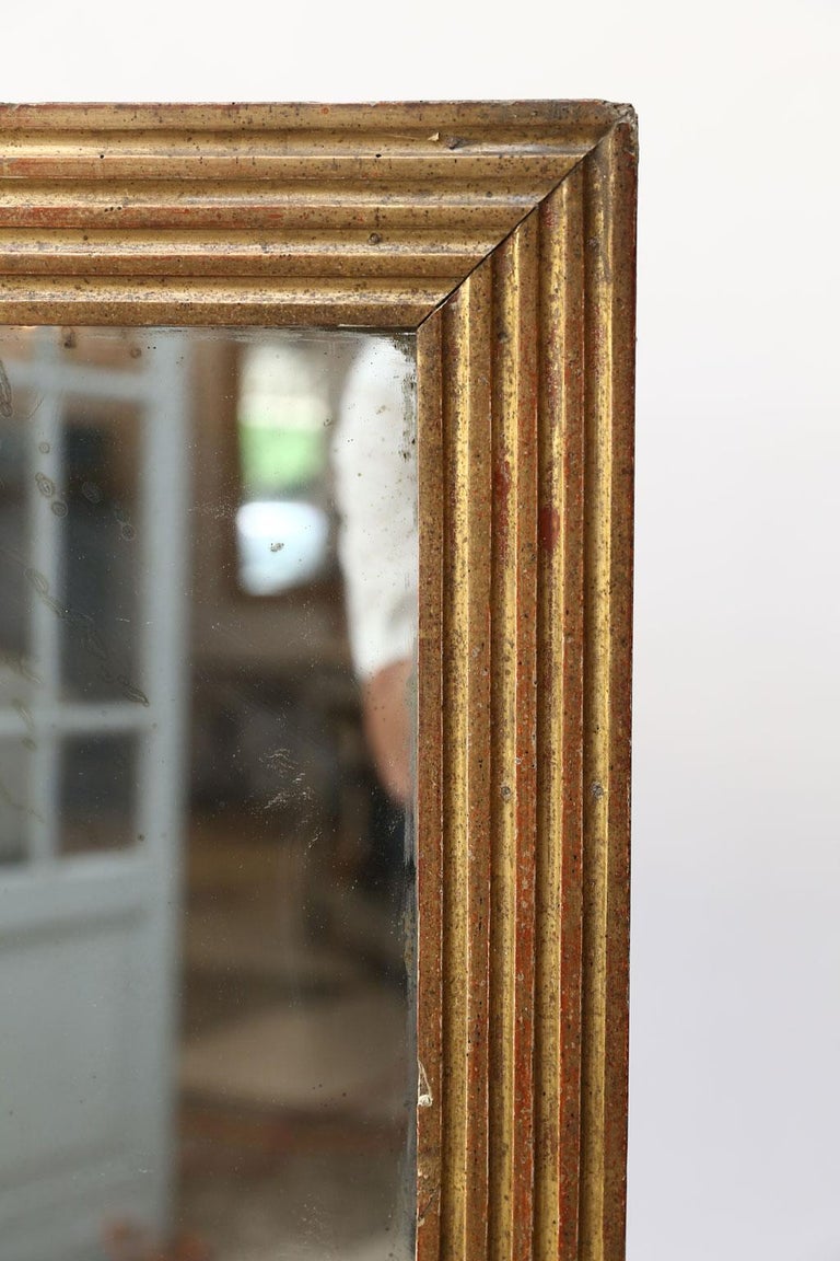 French Fluted Giltwood Mirror at 1stDibs