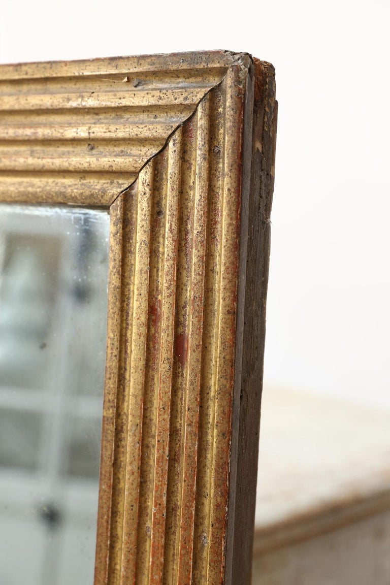 French Fluted Giltwood Mirror at 1stDibs