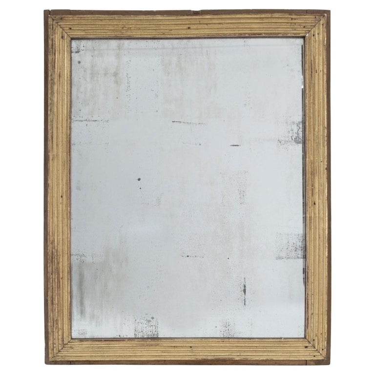 French Fluted Giltwood Mirror For Sale at 1stDibs