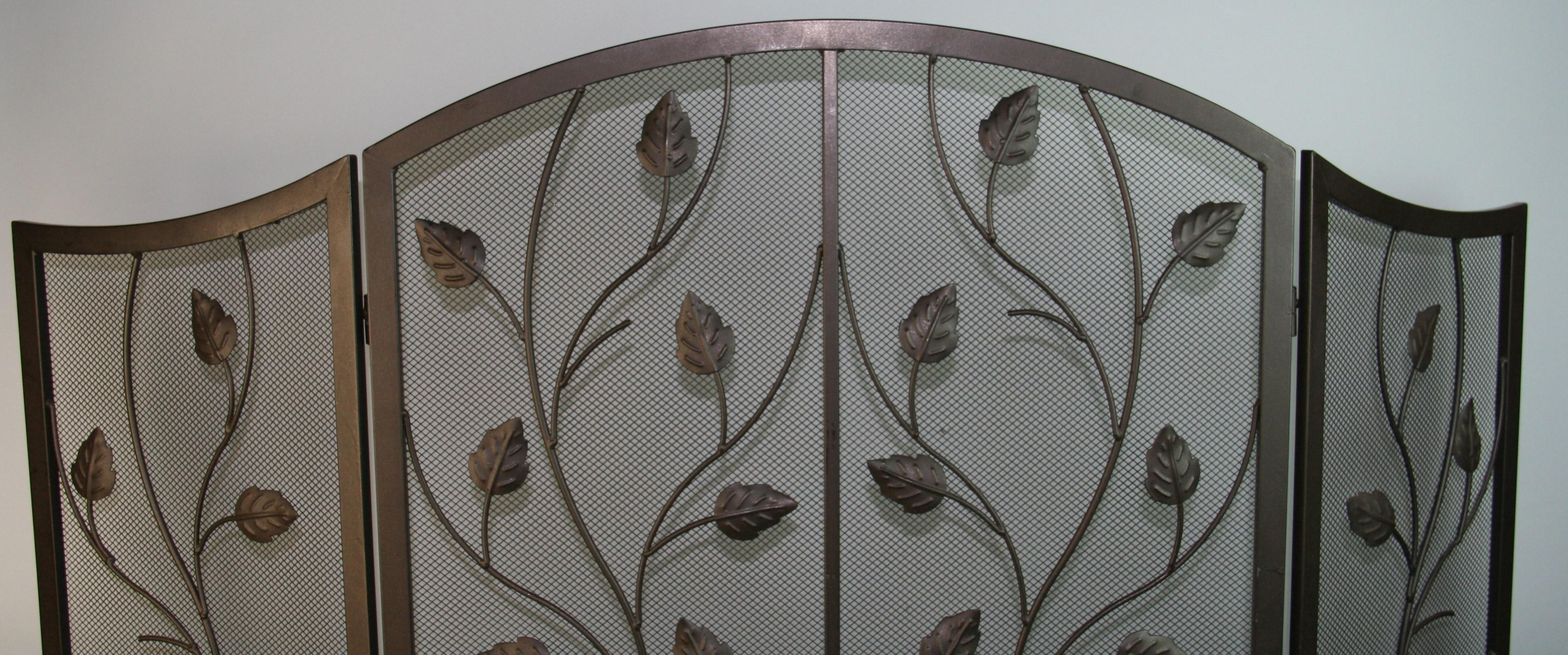 French Foliate Metal Fire Screen, 1980's at 1stDibs