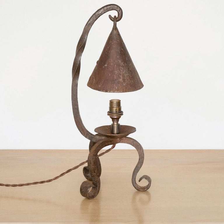French Forged Iron Table Lamp For Sale at 1stDibs