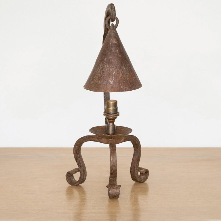 French Forged Iron Table Lamp For Sale at 1stDibs