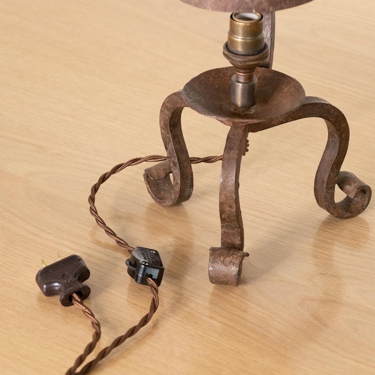 French Forged Iron Table Lamp For Sale at 1stDibs
