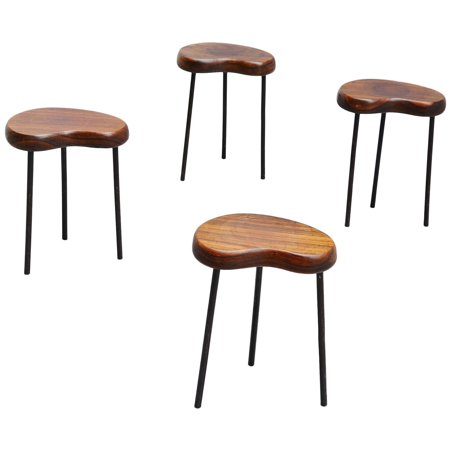 French Forme Libre Stools Charlotte Perriand Style, France, 1950 at 1stDibs