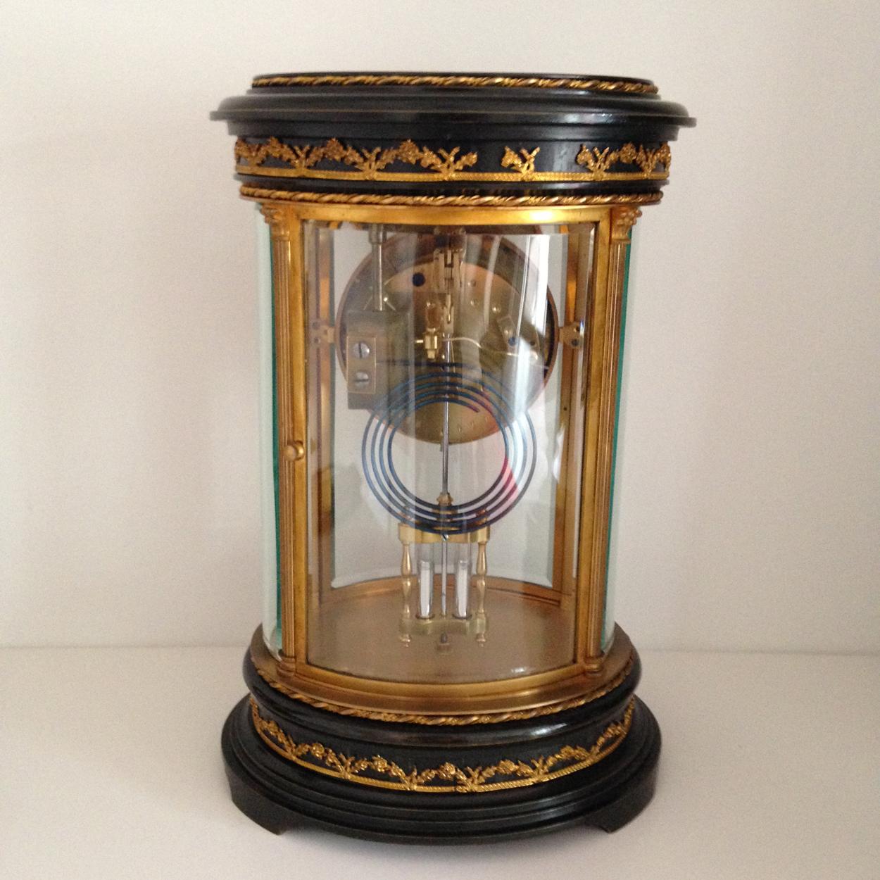 French Four Glass Library Clock Garniture, circa 1860 For Sale at ...