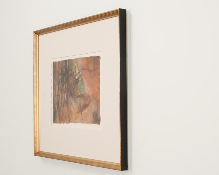 French Framed Abstract Watercolor For Sale at 1stDibs