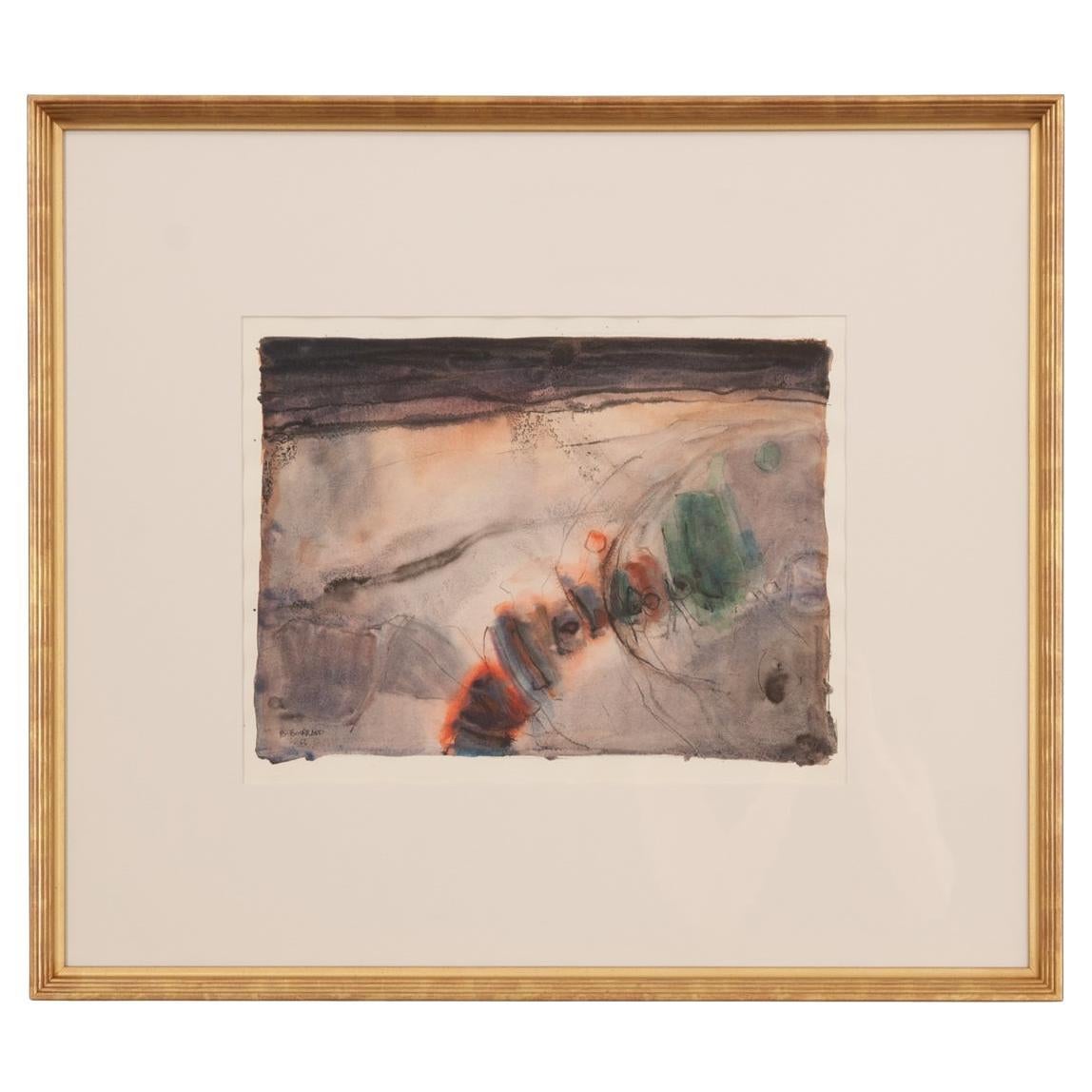 Framed Abstract Painting By Edith Ferullo at 1stDibs