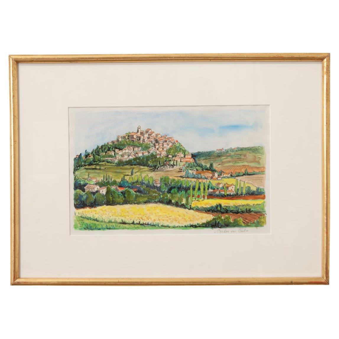 French Framed Landscape Painting For Sale at 1stDibs