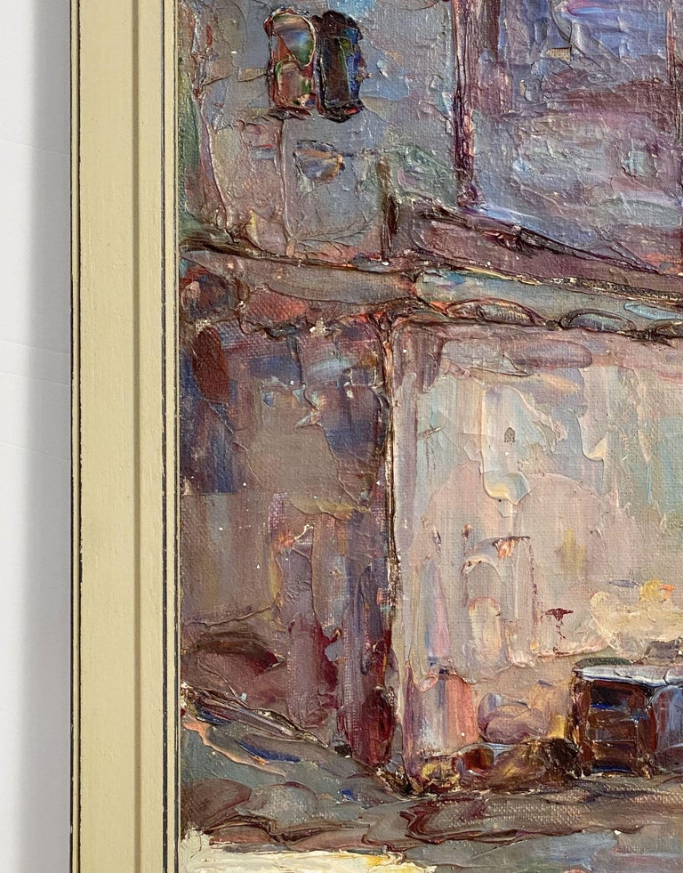 French Framed Oil Painting of Seaside Village by Maurice Barle For Sale ...