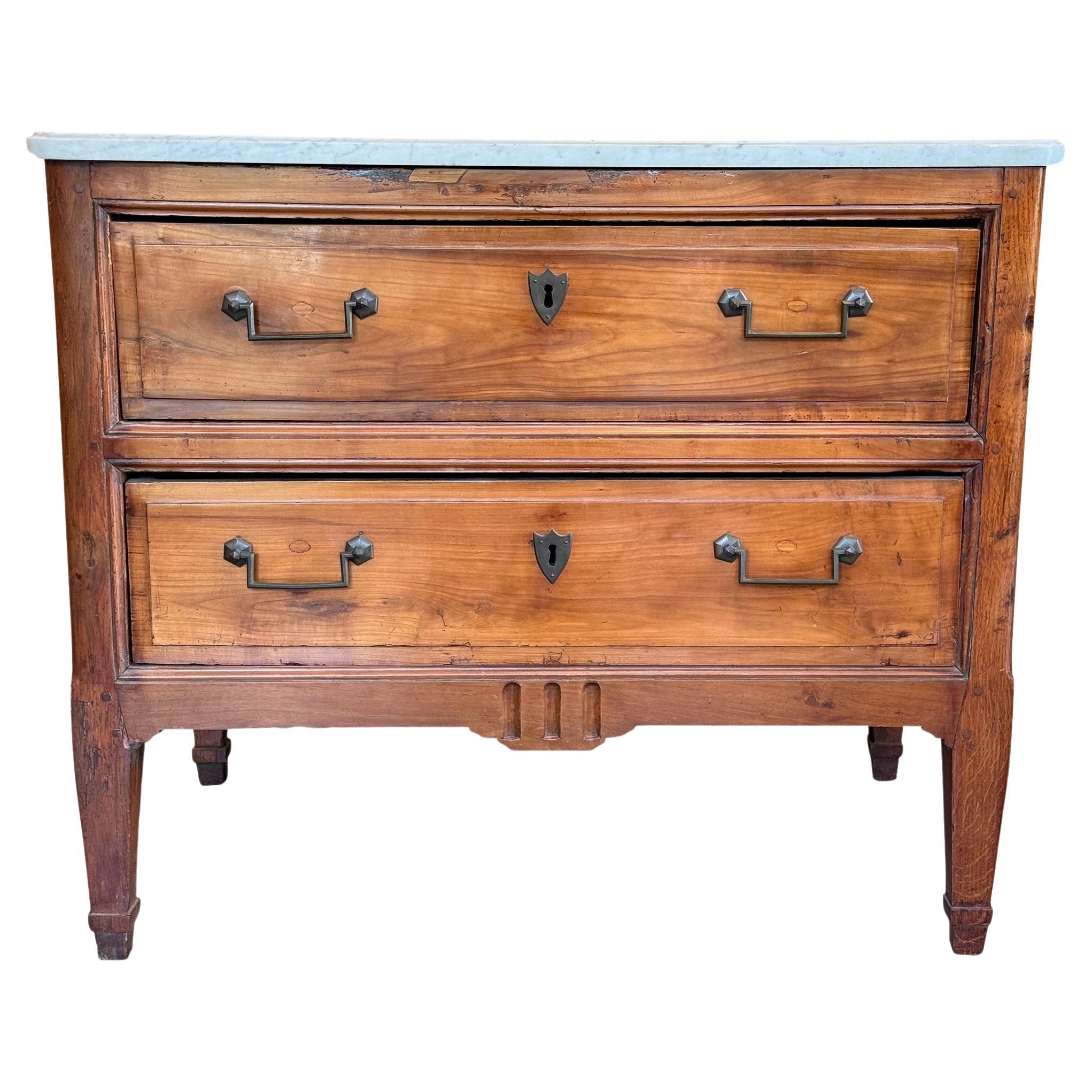 Early 19th Century Louis XVI Commode With Marble Top For Sale at 1stDibs